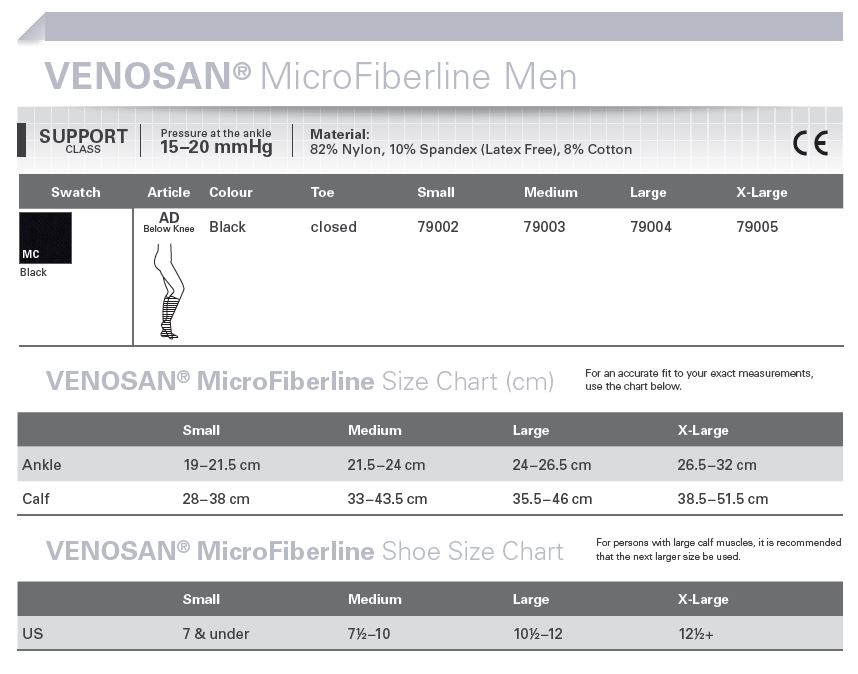MICROFIBER MENS SOCK 15-20mmHg