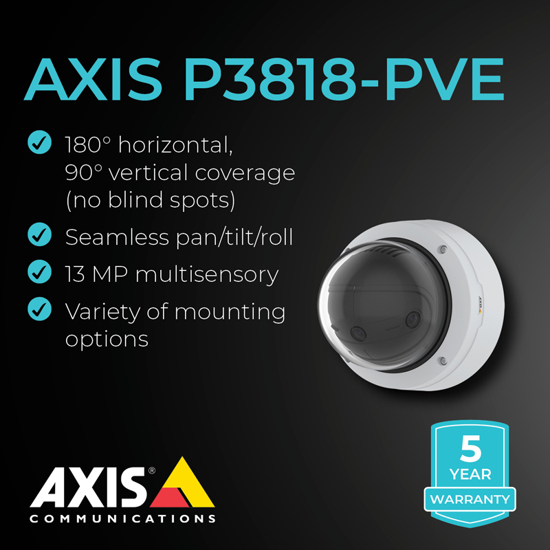 AXIS 02060-001 - P3818-PVE delivers a 180 panoramic overview of ...